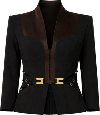 Elisabetta Franchi Femme, Vestes, Noir, Taille: 38 FR Blazers
