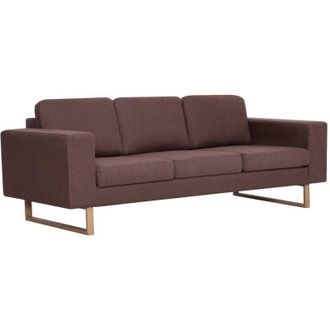 vidaXL 3-Sitzer-Sofa Stoff Braun vidaXL