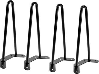 Soimiss 4 St&uuml;ck Haarnadel M&ouml;belbeine 40cm Schwarze Metall Tischbeine mit Bodenschonern Stabiles M&ouml;belbein f&uuml;r Sofa Couchtisch und Schreibtisch M&ouml;belst&uuml;tze f&uuml;r