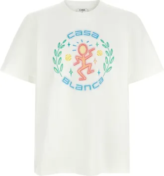 Casablanca Wei&szlig;es T-Shirt aus Bio-Baumwolle