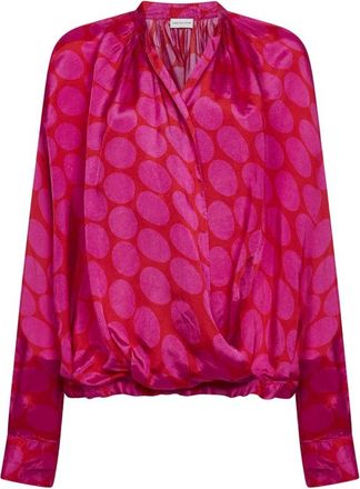 Dries Van Noten Femme, Blouses et Chemises, Rose, Taille: 38 FR Soft Ellipses Wrap Shirt