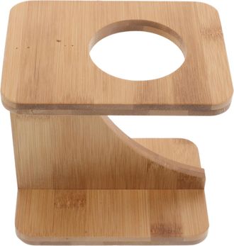 Cabilock Rustikaler Wikinger Trinkhornhalter Holz Bierhorn St&auml;nder mit Sicherem Halter Mittelalterlicher Hornbecher Pr&auml;sentationsst&auml;nder f&uuml;r Zuhause Bar und Pa