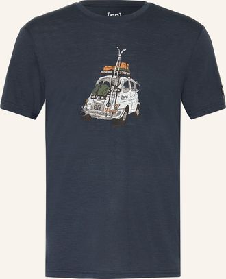 super.natural T-Shirt Carski Mit Merinowolle blau