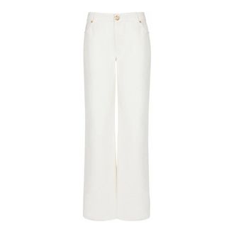 Balmain Gerade geschnittene Jeans aus schlichtem Denim - - Jeans - Damen - Wei&szlig; - XS