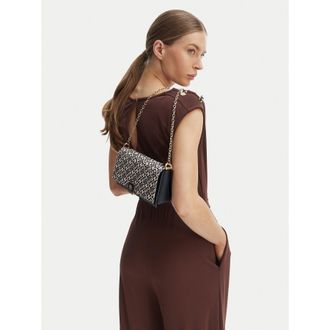 Tommy Hilfiger Handtasche Tommy Hilfiger Th Her Chain Cross Jacqu AW0AW18637 Dunkelblau