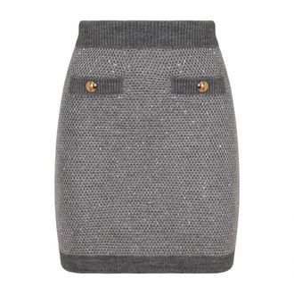 Elisabetta Franchi Sequin Knit Mini Skirt - - Skirts - Damen - Grau - M