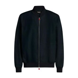 Kiton Homme, Vestes, Bleu, Taille: XL Veste En Lin Pur Avec Fermeture &Eacute;clair