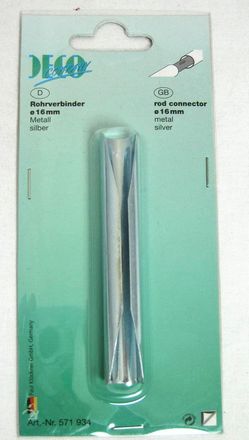 Generic Metall Rohrverbinder Silber &Oslash; 16 mm