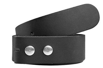 shenky Ceinture sans boucle - cuir véritable - fabriquée en Allemagne - unisexe - largeur 4 cm - noir - tour de taille 105cm = longueur totale 120cm