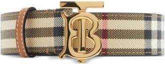 Burberry Femme, Accessoires, Beige, Taille: M Ceinture en Cuir &agrave; Motif Vintage Check