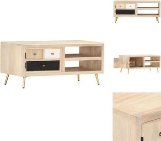 vidaXL Couchtisch 90&times;45&times;40 cm Massivholz Mango - Couchtisch - Mangoholz - Retro Stil - Wohnzimmer Dekoration - Sideboard