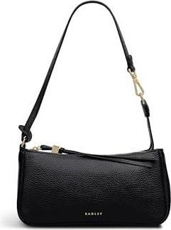 Radley London London Carlton Close Mini &eacute;paule zipp&eacute;e en cuir pour femme, Noir, S