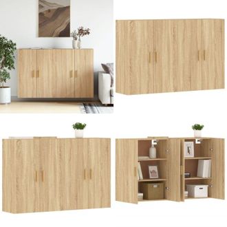 vidaXL Wandschr&auml;nke 2 Stk. Sonoma-Eiche Holzwerkstoff - H&auml;ngeschrank - Wohnzimmer Dekoration - Sideboard - Regal - M&ouml;bel - Home & Living
