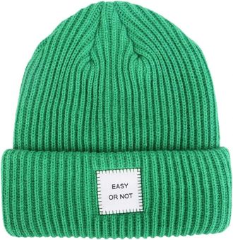VERB TO DO Easy Or Not Beanie - - Accessories - Herren - Gr&uuml;n - ONE SIZE