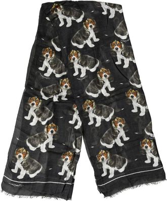 Dolce & Gabbana unisex, Accessoires, Multicolore, Taille: ONE Size Dog Print Modal Wool Wrap Foulard