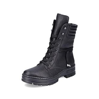 Rieker Bottines à lacets pour femme X8521, semelle lâche, Noir, 37 EU