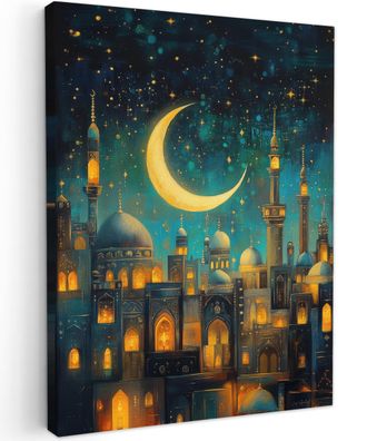 MuchoWow © Wandbilder 50x70 cm Schlafzimmer Home Deko Wohnung Bild Wohnzimmer Fotoleinwand Wand Islamische Bilder Leinwand Wall Decor Islamisch - Moschee - Ram