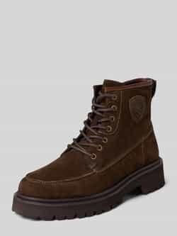 Blauer Boots aus Leder mit Rei&szlig;verschluss Modell Buxton