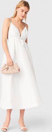 Maje Langes Taftkleid Mit Schmuck - Wei&szlig; - Maje