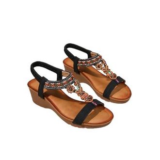 Generic Sandales orthop&eacute;diques &agrave; bout ouvert pour femme - Coupe large - Confortables - Chaussures compens&eacute;es d&eacute;contract&eacute;es &agrave; bout ouvert - Sandales d&eacute;t&eacute; l&eacute;g&egrave;r