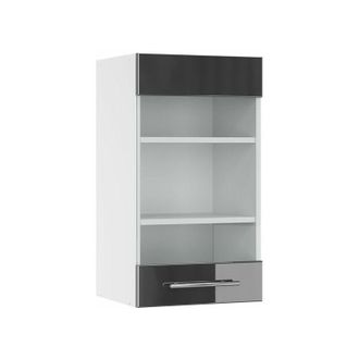 Vicco K&uuml;chenglasschrank Fame-Line, Anthrazit Hochglanz, 40 cm