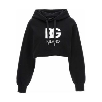 Dolce & Gabbana Embroidered Logo Hoodie - - Sweatshirts & Hoodies - Damen - Schwarzk - S
