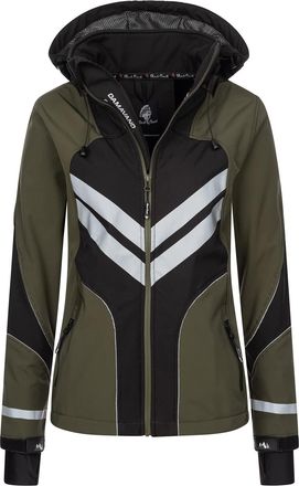 Rock Creek Damen Softshell Jacke Windbreaker Regenjacke &Uuml;bergangsjacke Softshelljacke Damenjacke Regenmantel Outdoorjacke Kapuze D-468 Khaki 3XL