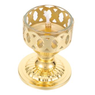 Cabilock Vintage Buddhistische Butterlampe aus Langlebiger Legierung Dekorative &Ouml;l Lampe f&uuml;r Innenr&auml;ume Retro Design f&uuml;r Gebet Meditation und Stimmungsvolle Ra