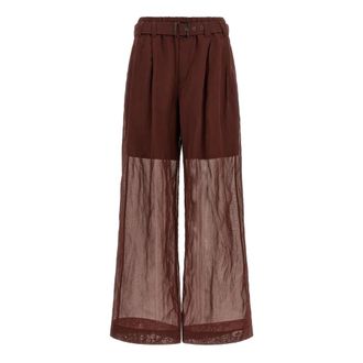 Brunello Cucinelli Belted Palazzo Pants - - Trousers - Damen - Rot - L