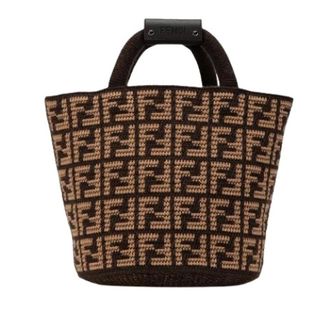 Fendi Sac cabas en cachemire tricot&eacute; pr&eacute;-aim&eacute; - Femme - Pre-owned - Brun - Taille: ONE Size