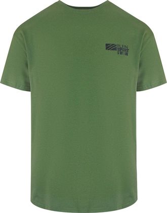Plein Sport Klassisches Kurzarm-Logo-T-Shirt in Oliv