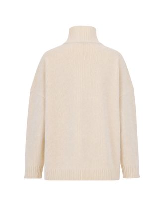 Max Mara Womens Virgin Wool High-Neck Jumper Ivory Jumpers Sweater