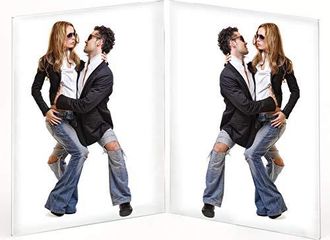 Walther Design Bilderrahmen 13 x 18 cm Kunstglas Doppelrahmen Hochformat AD1318