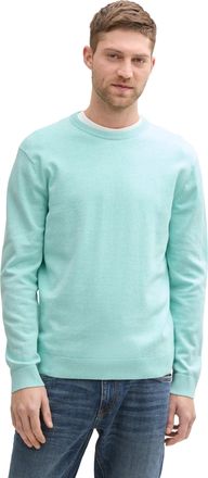 Tom Tailor Herren 1039810 Strickpullover mit Crewneck, 22232-Soft Mint Green Melange, M