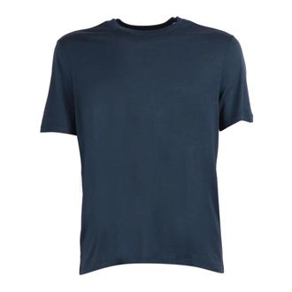 Majestic Filatures T-Shirt mit Rundhalsausschnitt und kurzen &Auml;rmeln - - Tops - Damen - Blau - M