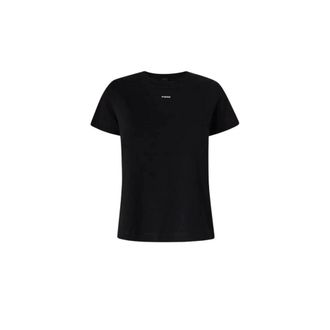 Pinko Pinko, Femme, Tops, Noir, Taille: 38 FR T-shirt basique en jersey avec logo