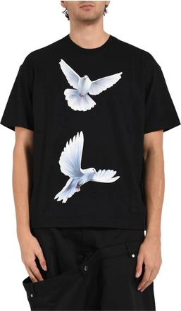 3.Paradis Homme, Tops, Noir, Taille: L Freedom Doves T-Shirt
