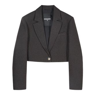 Patrizia Pepe Strukturierter Boucl&eacute; Cropped Blazer - - Jackets - Damen - Braun - S