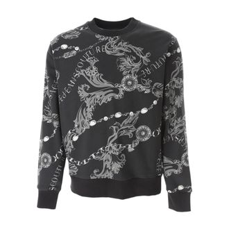 Versace Jeans Couture All Over Print Sweatshirt - - Sweatshirts & Hoodies - Herren - Schwarzk - L