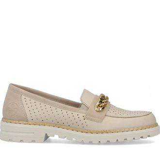 Rieker Beige Leder Loafer - - Shoes - Damen - Beige - 39 EU