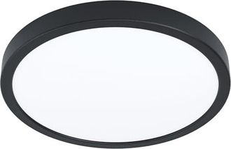 Eglo LED Deckenleuchte Fueva 5, Ø 28,5 cm, 1 flammige Aufbauleuchte aus Stahl und einer Kunststoff Leuchtfläche, Deckenlampe in Schwarz, Weiß, LED Aufbaula