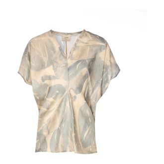 Alysi Femme, Blouses et Chemises, Multicolore, Taille: 38 FR Printed Silk Blouse