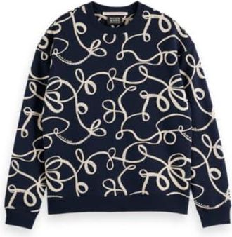 Scotch & Soda Sweat-Shirt AOP, Ruban AOP Navy 401, L