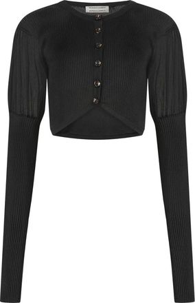 Renaissance Renaissance Femme, Pulls, Noir, Taille: 32 FR Cardigan en maille côtelée