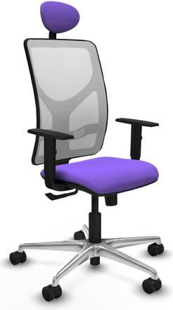 Piqueras y Crespo Stuhl, Lendenwirbelst&uuml;tze, mit 1D-Armlehnen und festem Kopfteil, ausgestattet mit Sincro 3 Positionen und Schneideschaum, mit Rollen von 65 mm, Nylon,