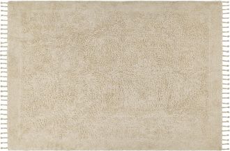 Loberon Teppich Avenagh - Weicher Hochflor - Geflochtener Fransenabschluss - 200x300 - Wohntextilien - Wohnaccessoires - Baumwolle, Creme