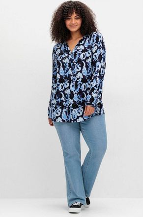Sheego Klassische Bluse Tunika Langarm