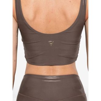 Macron V-Neck Sleeveless Tank Top - Brown