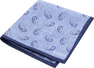 Boggi Milano Homme, Accessoires, Bleu, Taille: ONE Size Pochette de costume en soie &agrave; imprim&eacute; cachemire