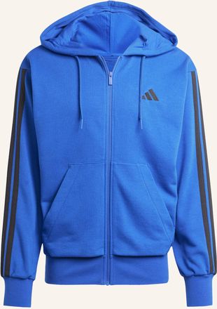 adidas Essentials 3-Streifen French Terry Kapuzenjacke blau